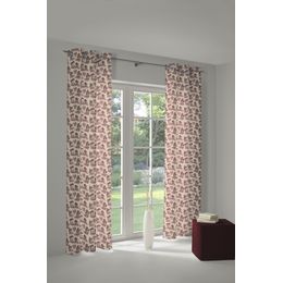 Vorhang Adam, B:145cm H:175cm, rot, Jacquard, Baumwolle (Bio-Baumwolle), Wohnzimmer, Gardinen, "Good Old Days", aus 100% Bio-Baumwolle