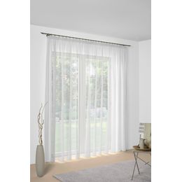 Gardine WIRTH, B:750cm H:175cm, wei&szlig;, Sabl&eacute;, Polyester, Wohnzimmer, Gardinen, "Mara", Store