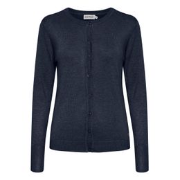 oxmo Damen Cardigan "Strickcardigan OXHlin", blau, Gr. L, Obermaterial: 80% Viskose CV. 20% Nylon NY., Strickjacken