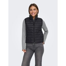 Only Damen Steppweste "ONLTAHIA LW QUILTED WAISTCOAT OTW CC OTW", schwarz, Gr. XL, unifarben, Steppware, Obermaterial: 100% Nylon, Westen, leicht