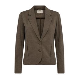 Freequent Damen Kurzblazer "FQNANNI", braun, Gr. L, Web, Obermaterial: 73% Polyester, 24% Viskose, 3% Elasthan, Blazer, mit Knopfverschluss