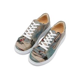 DOGO Damen Plateausneaker "Myra Low-Top Sneaker Hey Sailor Damen Sneaker", Gr. 36, bunt, Lederimitat, Schuhe, Handgefertigt