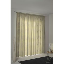 Vorhang WIRTH, B:132cm H:145cm, gr&uuml;n, Jacquard, Baumwolle, Polyester, Wohnzimmer, Gardinen, "Stuben"