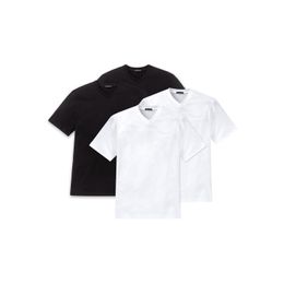 Schiesser Damen T-Shirt "T-Shirt American T-Shirt 4er Pack", schwarz-wei&szlig;, Gr. M, Obermaterial: 100% Baumwolle CO., Shirts