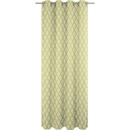 Vorhang Adam, B:145cm H:225cm, gr&uuml;n, Jacquard, Baumwolle (Bio-Baumwolle), Wohnzimmer, Gardinen, "Maroccan Shiraz Light", aus 100% Bio-Baumwolle
