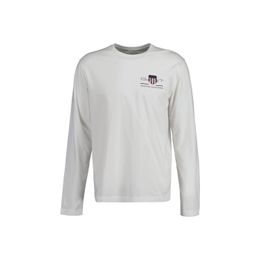 Gant Herren Longsleeve "Longsleeve REGULAR MEDIUM ARCHIVE SHIELD 1er Pack", wei&szlig;, Gr. M, Obermaterial: 100% Baumwolle CO., Shirts