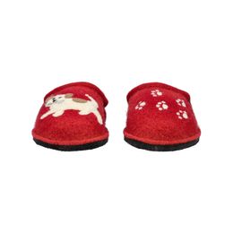 Haflinger Damen Hausschuh "Haflinger Hausschuhe Wolle", Gr. 45, rot, Textil, Schuhe