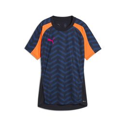 Puma Damen Trainingsshirt "individualBLAZE Fu&szlig;balltrikot Damen"new navy heat fire ravish blau orange pink, Gr. S, bedruckt, Obermaterial: 100%