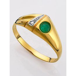 Lady Damen Fingerring, 17, Gold Metall, grün, Gold, Metall, Fingerringe
