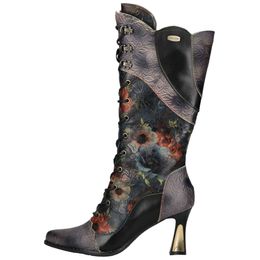 Laura Vita Damen Schn&uuml;rstiefel "Laura Vita Stiefel Leder/Textil", Gr. 36schwarz, Leder, Textil, Schuhe