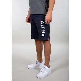 Herren Sweatshorts "Alpha Jersey Short", blau, Gr. S, Alpha Industries, Obermaterial: 100% Baumwolle, Hosen