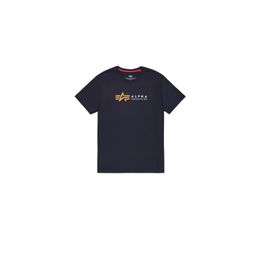 Herren T-Shirt "Alpha Label T-Shirt", blau, Gr. XXL, Alpha Industries, Obermaterial: 100% Baumwolle, Shirts