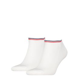 Tommy Hilfiger Herren Sneakersocken "TH UNI TJ SNEAKER 2P ICONIC", Gr. 35, wei&szlig;, Baumwollmischung, Socken