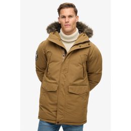 Superdry Herren Parka "EVEREST FAUX FUR PARKA JACKET"kangaroo braun, Gr. S, Web, Obermaterial: 100% Polyester, Jacken