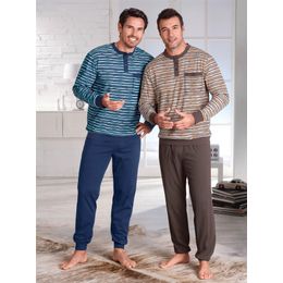 w&auml;schepur W&Auml;SCHEPUR Herren Schlafanzug, Gr. 52, bunt, 100% Baumwolle, Homewear-Sets