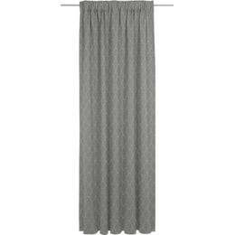 Vorhang Adam, B:142cm H:225cm, grau, Jacquard, Baumwolle, Wohnzimmer, Gardinen, "Indian Cortezada Light", aus 100% Bio-Baumwolle
