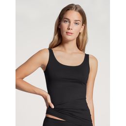 Calida Damen Tanktop "Natural Comfort", Gr. L, schwarz, Single Jersey, Obermaterial: 92% Baumwolle, 8% Elasthan, unifarben, Tops, elastisch,