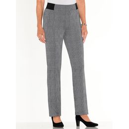 Classic Basics Damen Webhose, schwarz, Gr. 52, Glencheckmuster, Hahnentrittmuster, gemustert, 95% Polyester, 5% Elasthan, Hosen