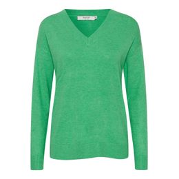 oxmo Damen Strickfleece-Pullover "Strickpullover OXHelle", gr&uuml;n, Gr. XS, Obermaterial: 80% Viskose CV. 20% Nylon NY., Pullover