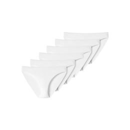 Damen Slip "Slip 6er Pack", uncover by Schiesser, Gr. M, wei&szlig;, Obermaterial: 95% Baumwolle CO. 5% Elasthan EL., Unterhosen