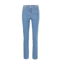 GOLDNER Damen Regular-fit-Jeans "Kurzgröße Damen Jeans Slim Fit LOUISA, Stretch", blau, Gr. 21, Obermaterial: 70% Baumwolle CO. 27% Polyester PES. 3%
