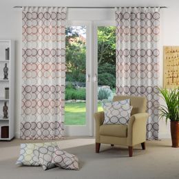 Vorhang WIRTH, B:132cm H:175cm, orange, Jacquard, Baumwolle, Polyester, Wohnzimmer, Gardinen, "Zirbello"