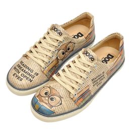DOGO Damen Sneaker "Classic Schn&uuml;rsneaker The Wise Owl Damen Sneaker", Gr. 41, bunt, Lederimitat, Schuhe, Handgefertigt