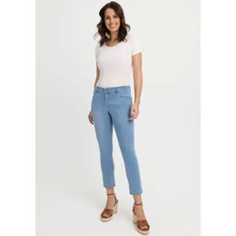 WONDERJEANS Damen 7/8-Jeans "Ankle Straight", 42, Länge 27, blau, Denim/Jeans, Obermaterial: 58% Baumwolle, 21% Polyester, 19% Viskose, 2% Elasthan,