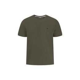Fynch-Hatton Herren T-Shirt "Fynch-Hatton Basic T-Shirt", grün, Gr. XL, bestickt, unifarben, Jersey, Obermaterial: 100% Baumwolle, Shirts, mit