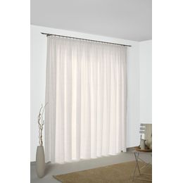 Vorhang WIRTH, B:132cm H:225cm, beige, Jacquard, Baumwolle, Polyester, Wohnzimmer, Gardinen, "Torbole"