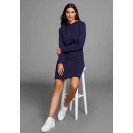Laura Scott Damen Strickkleid, blau, Gr. 34, kontrastfarbene Details, unifarben, Strick, Obermaterial: 50% Viskose, 28% Polyester, 22% Polyamid,