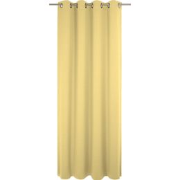 Vorhang Adam, B:145cm H:175cm, gelb, Jacquard, Baumwolle (Bio-Baumwolle), Wohnzimmer, Gardinen, "Graphic Ventus Light", aus 100% Bio-Baumwolle