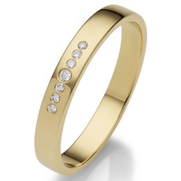 Firetti Damen Trauring "Schmuck Geschenk Gold 375 Hochzeit Ehering "LIEBE"", 69, 0,04 SI = kleine Einschl&uuml;sse mit Brillanten, Gelbgold 585, 3mm,