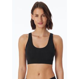 Schiesser Damen Bustier "Casual Seamless", Gr. L, schwarz, Microtouch, Obermaterial: 95% Polyamid, 5% Elasthan, BHs, 2in1, wendebar, U- oder