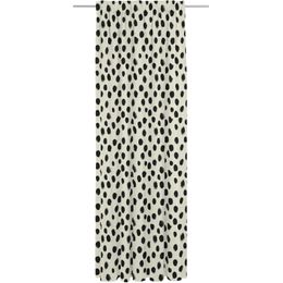 Vorhang Adam, B:142cm H:175cm, schwarz, Jacquard, Baumwolle, Leinen, Wohnzimmer, Gardinen, "Dots", aus Leinen und Bio-Baumwolle