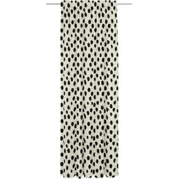 Vorhang Adam, B:142cm H:245cm, schwarz, Jacquard, Baumwolle, Leinen, Wohnzimmer, Gardinen, "Dots", aus Leinen und Bio-Baumwolle