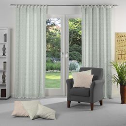 Vorhang WIRTH, B:132cm H:145cm, gr&uuml;n, Jacquard, Baumwolle, Polyester, Wohnzimmer, Gardinen, "Telfort"