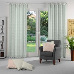 Vorhang WIRTH, B:132cm H:245cm, gr&uuml;n, Jacquard, Baumwolle, Polyester, Wohnzimmer, Gardinen, "Telfort"
