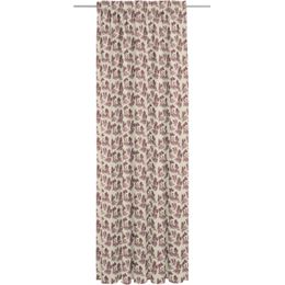 Vorhang Adam, B:142cm H:175cm, rot, Jacquard, Baumwolle, Wohnzimmer, Gardinen, "Good Old Days", aus 100% Bio-Baumwolle