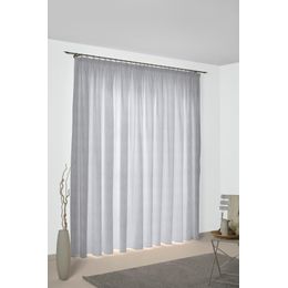 Vorhang WIRTH, B:132cm H:245cm, grau, Jacquard, Baumwolle, Polyester, Wohnzimmer, Gardinen, "Torbole"