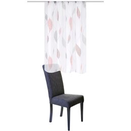 Vorhang Home Wohnideen, B:140cm H:245cm, wei&szlig;, Voile, Polyester, Wohnzimmer, Gardinen, "PAOLO", Kr&auml;uselbandschal PAOLO bedruckt
