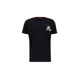 Herren T-Shirt "Flying Buzz SL T-Shirt", schwarz, Gr. XL, Alpha Industries, Obermaterial: 100% Baumwolle, Shirts