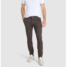 MAC Herren Chinohose "Griffin", braun, Gr. 30, unifarben, Web, Obermaterial: 65% Polyester, 30% Viskose, 5% Elasthan, Hosen, mit Taschen