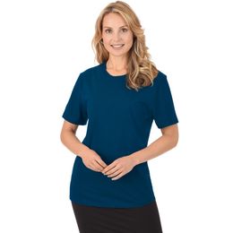 TRIGEMA Damen T-Shirt "TRIGEMA T-Shirt aus 100% Biobaumwolle", blau, Basic, Gr. S, 100% Baumwolle (Bio-Baumwolle kbA), Shirts