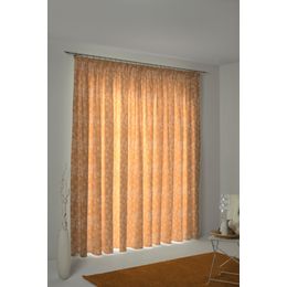 Vorhang Adam, B:145cm H:245cm, gelb, Jacquard, Baumwolle (Bio-Baumwolle), Wohnzimmer, Gardinen, "Flower Cuv&eacute;e", aus 100% Bio-Baumwolle