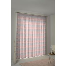 Vorhang WIRTH, B:132cm H:245cm, rot, Jacquard, Baumwolle, Polyester, Wohnzimmer, Gardinen, "Benewitz"