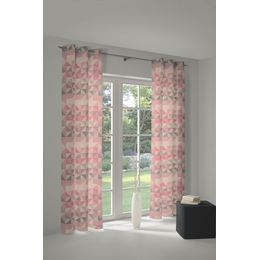 Vorhang Adam, B:145cm H:225cm, rosa, Jacquard, Baumwolle (Bio-Baumwolle), Wohnzimmer, Gardinen, "Bio Bel", aus 100% Bio-Baumwolle