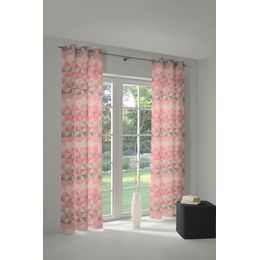 Vorhang Adam, B:145cm H:175cm, rosa, Jacquard, Baumwolle (Bio-Baumwolle), Wohnzimmer, Gardinen, "Bio Bel", aus 100% Bio-Baumwolle