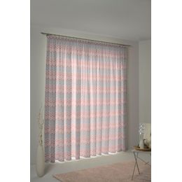 Vorhang WIRTH, B:132cm H:145cm, rot, Jacquard, Baumwolle, Polyester, Wohnzimmer, Gardinen, "Benewitz"