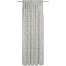Vorhang Adam, B:142cm H:175cm, grau, Jacquard, Baumwolle, Wohnzimmer, Gardinen, "Flower Cuv&eacute;e Light", aus 100% Bio-Baumwolle